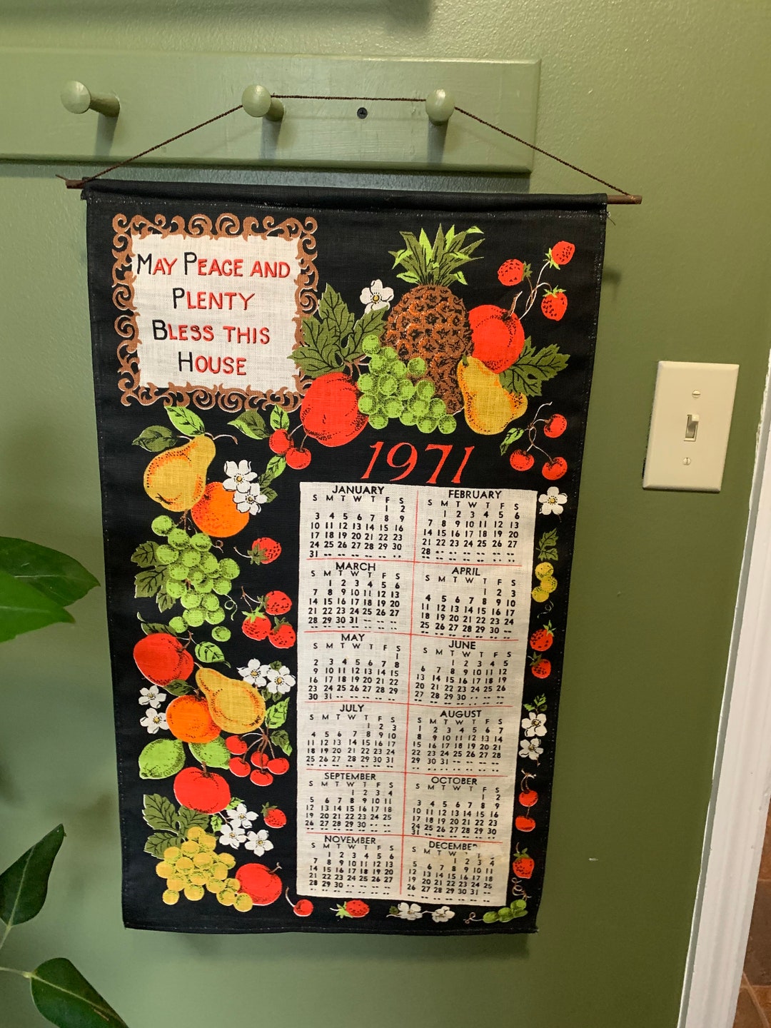 1971 Vintage Tea Towel Calendar With Fruit - Etsy