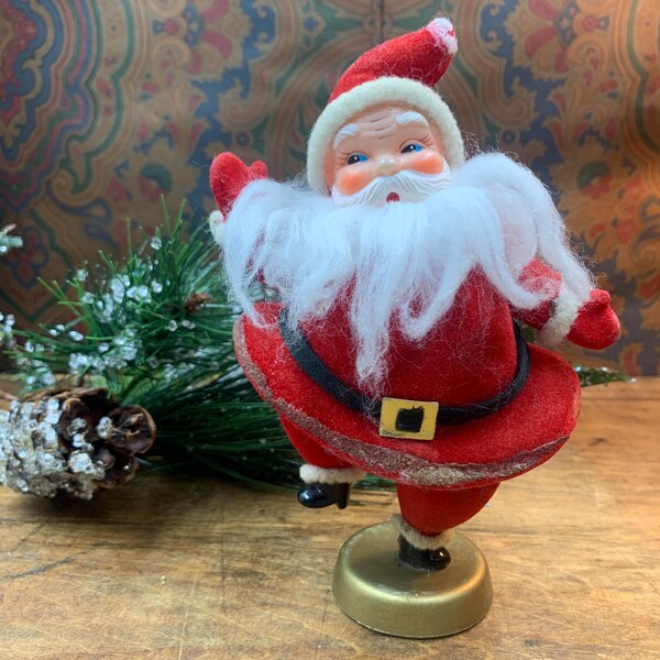 Flocked Santa - Etsy