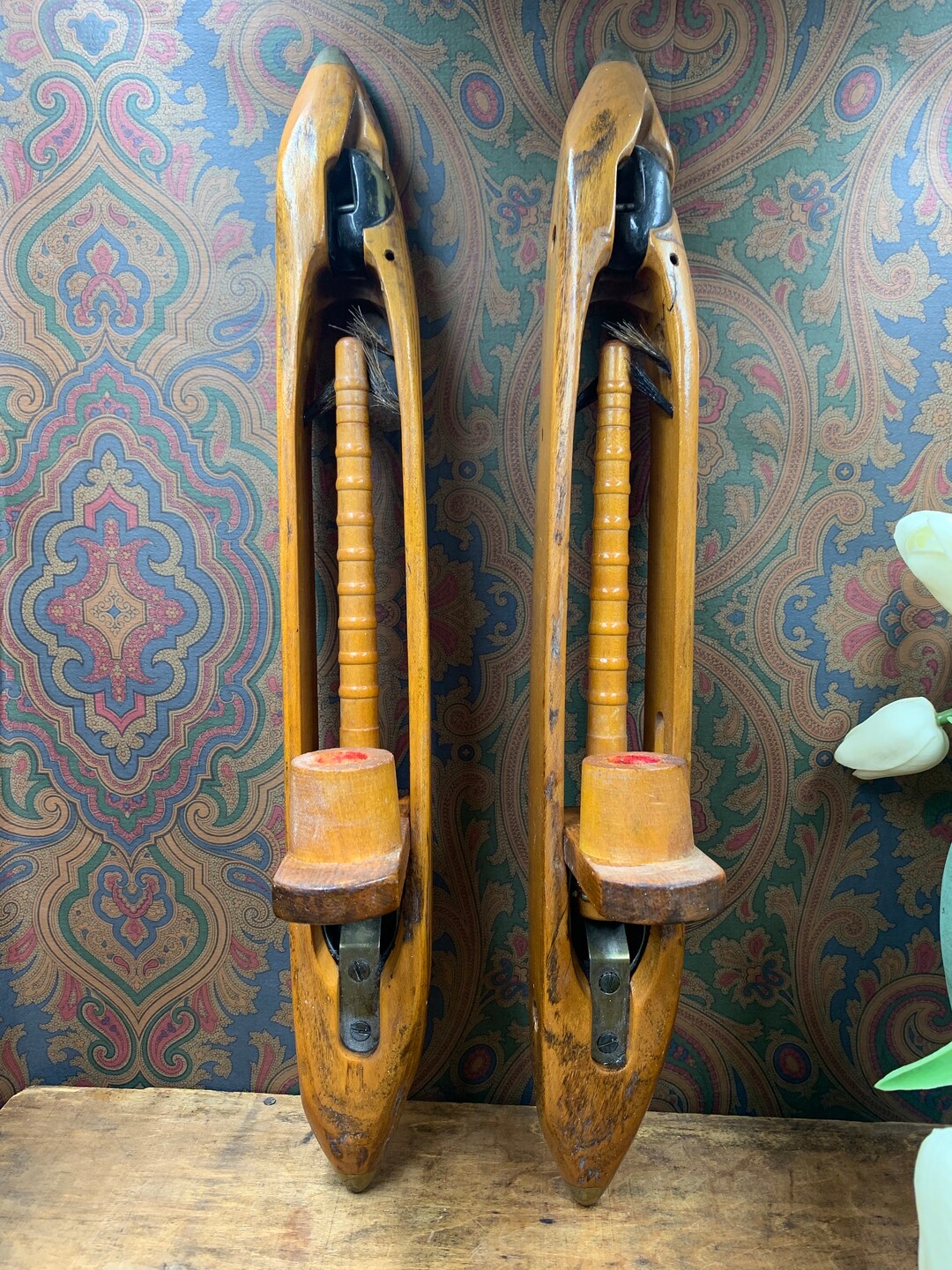 Vintage SH Duraloc Shuttle Loom Candle Sconce Upcycle Repurposed Wood ...
