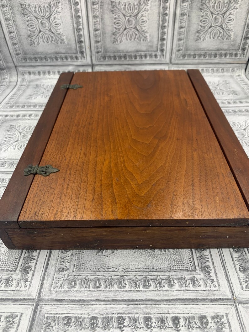 Vintage Cherry Wood Wall Mounted Kitchen Knife Box With Door - Etsy