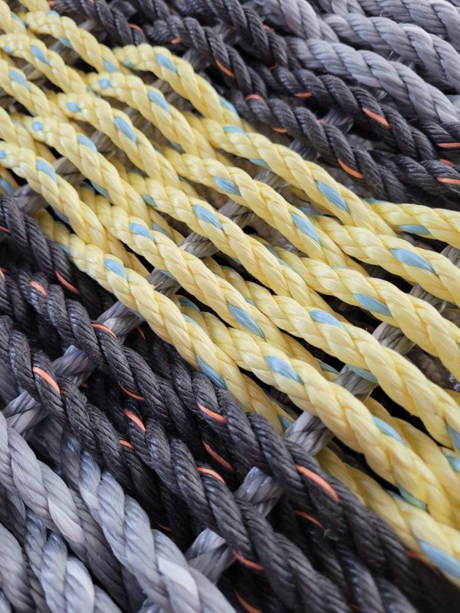 Rope Mat Made With Lobster Rope Gray With Color Options | Etsy