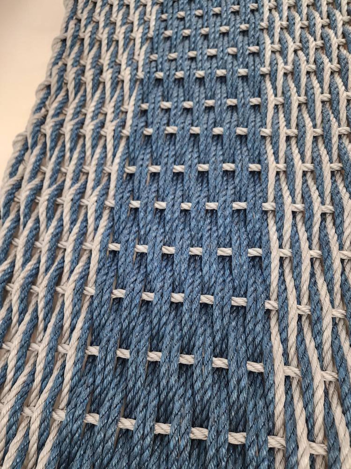 Large Rope Mat Made With Lobster Rope, Double Weave, in Navy Blue and ...