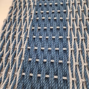 Large Rope Mat Made With Lobster Rope, Double Weave, in Navy Blue and ...