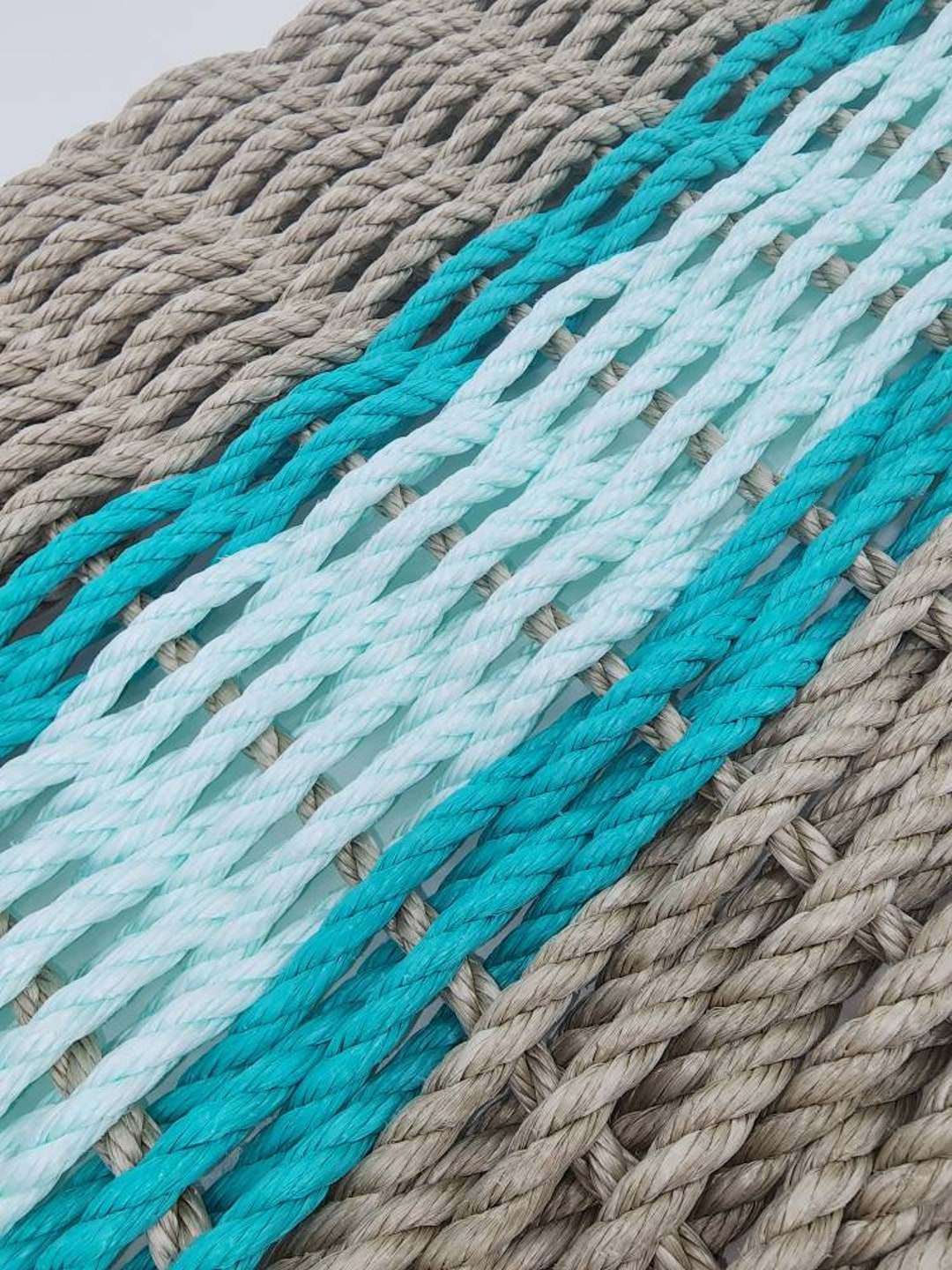 Tan and Seafoam Lobster Rope Mat With Accent Color - Etsy