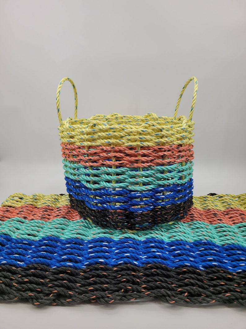 Lobster Rope Mat and Basket Matching Set Color Options | Etsy