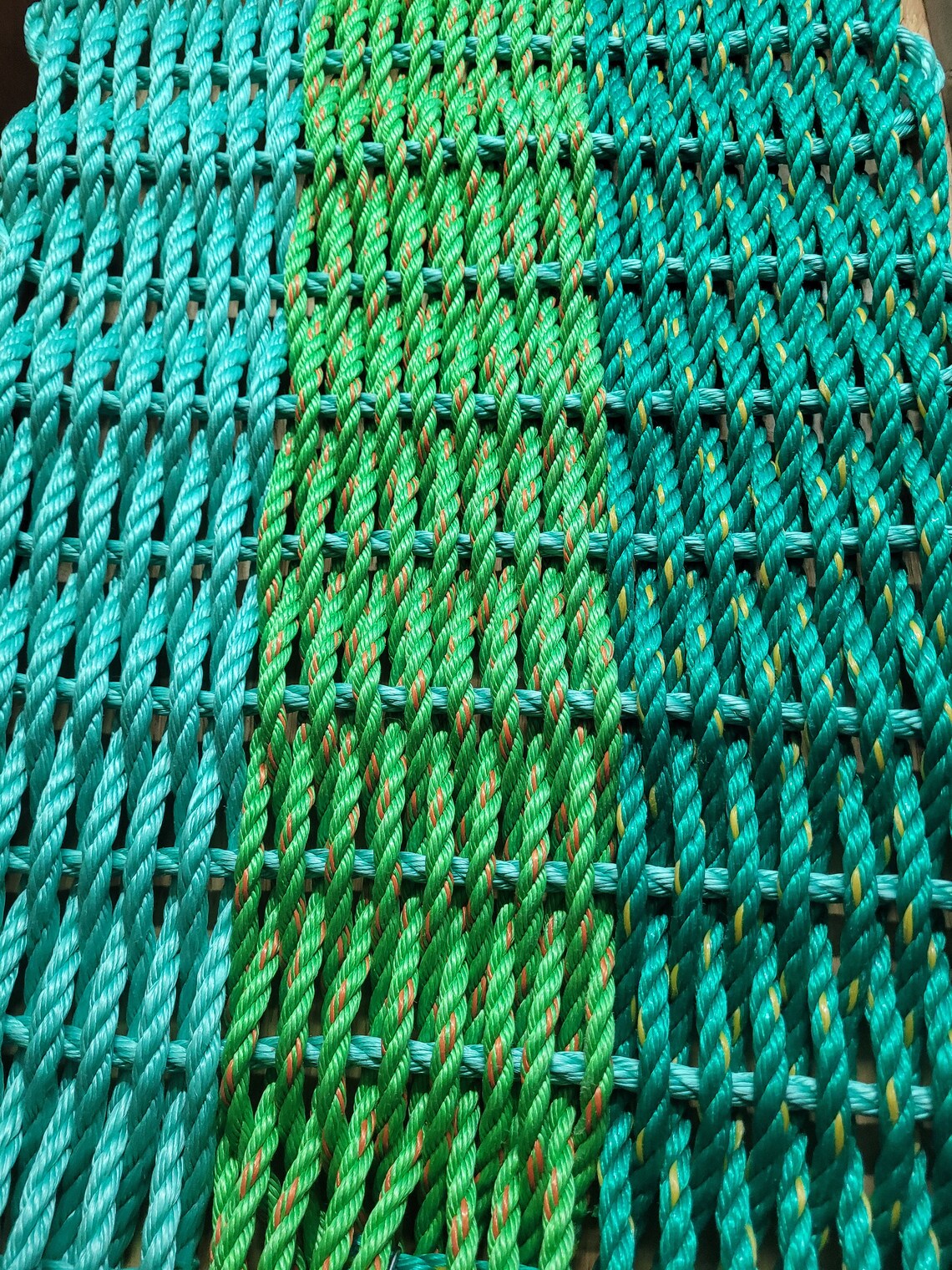 Green Ombre Rope Mat Made With Lobster Rope Green Light - Etsy