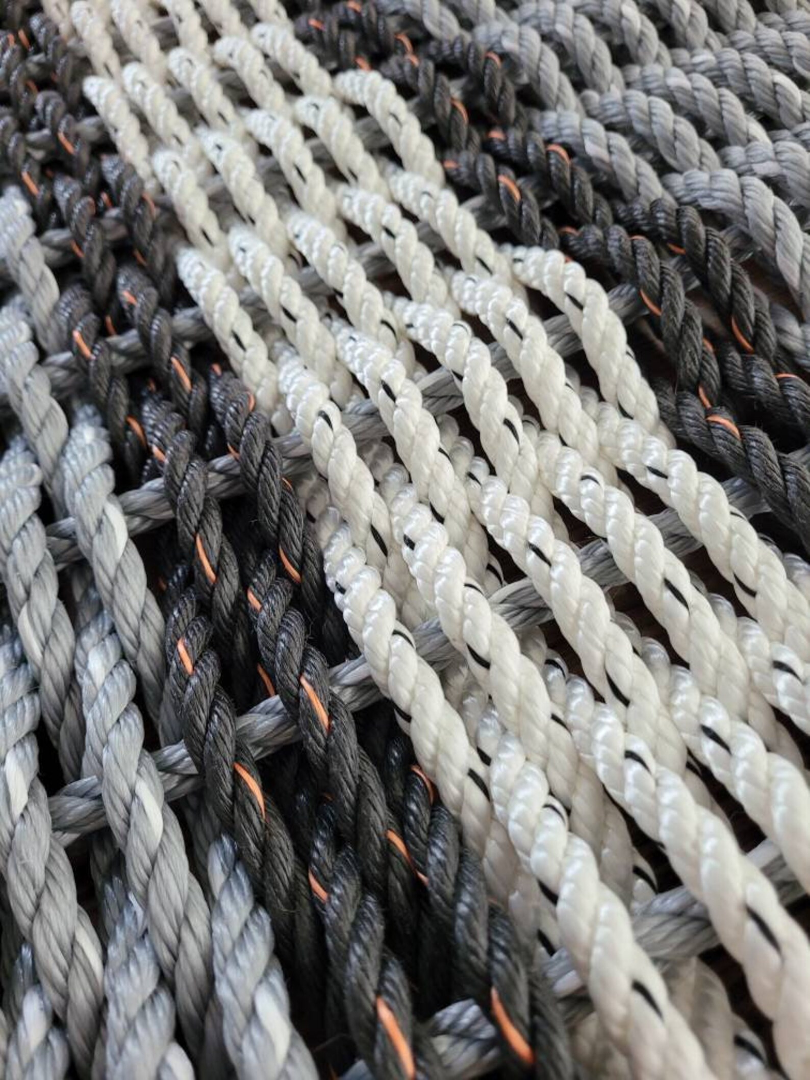 Rope Mat Made With Lobster Rope Gray With Color Options | Etsy