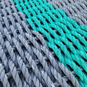 Rope Mat Made With Lobster Rope Gray With Color Options - Etsy
