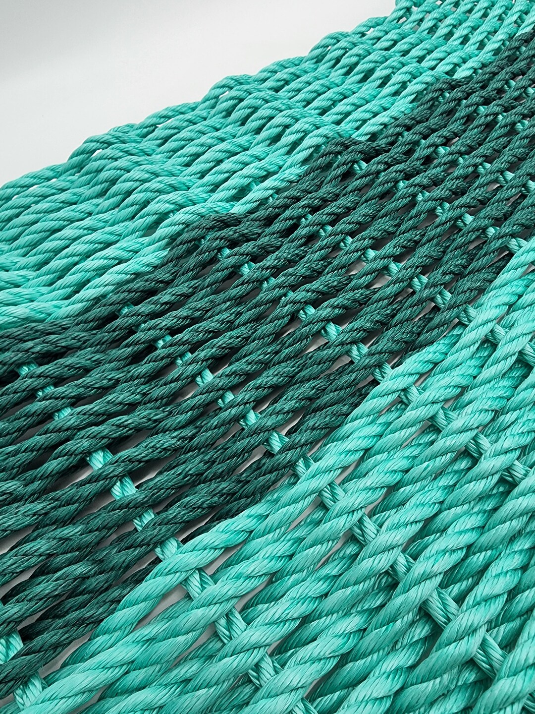 Rope Mat Made With Lobster Rope Teal and Hunter Green - Etsy