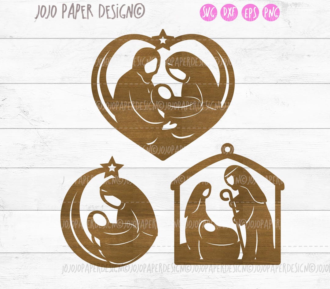 Christmas Nativity Ornament Svg, Religious Ornament SVG, DXF, EPS, Holy ...