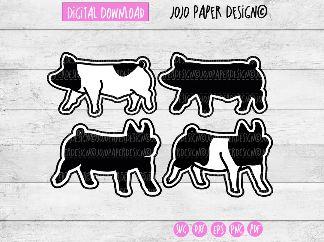 Show Pig SVG, Pig SVG, Pig Outline Svg Png Eps Dxf Pdf, Pig Silhouette ...