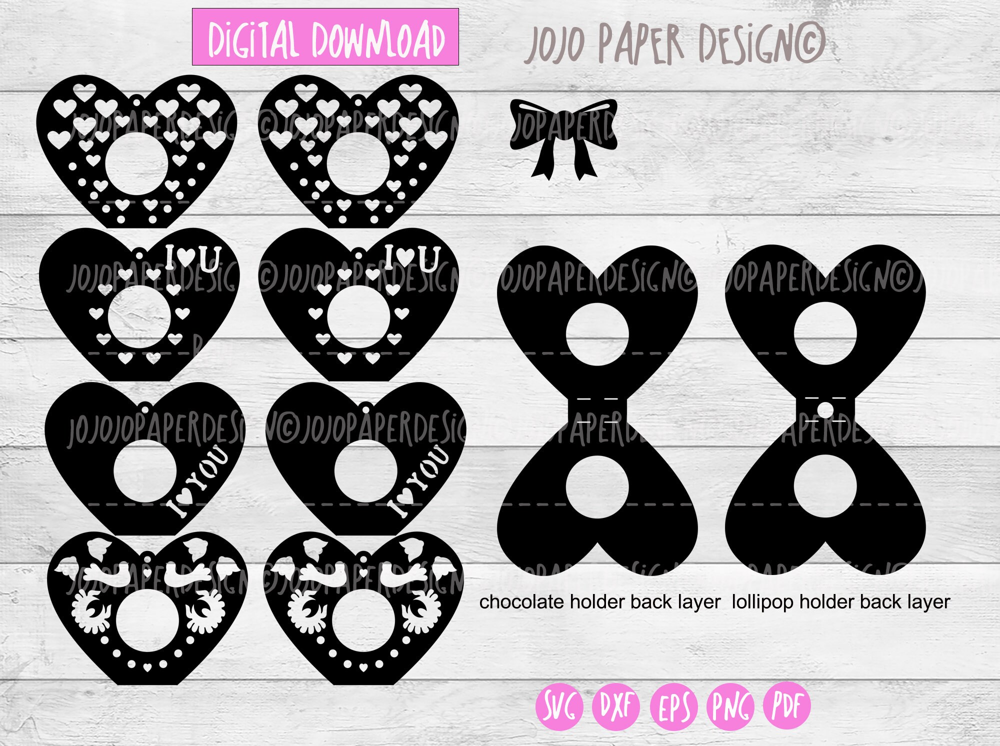 Valentines Lollipop Holder SVG Bundle, Chocolate Love Hearts Svg ...