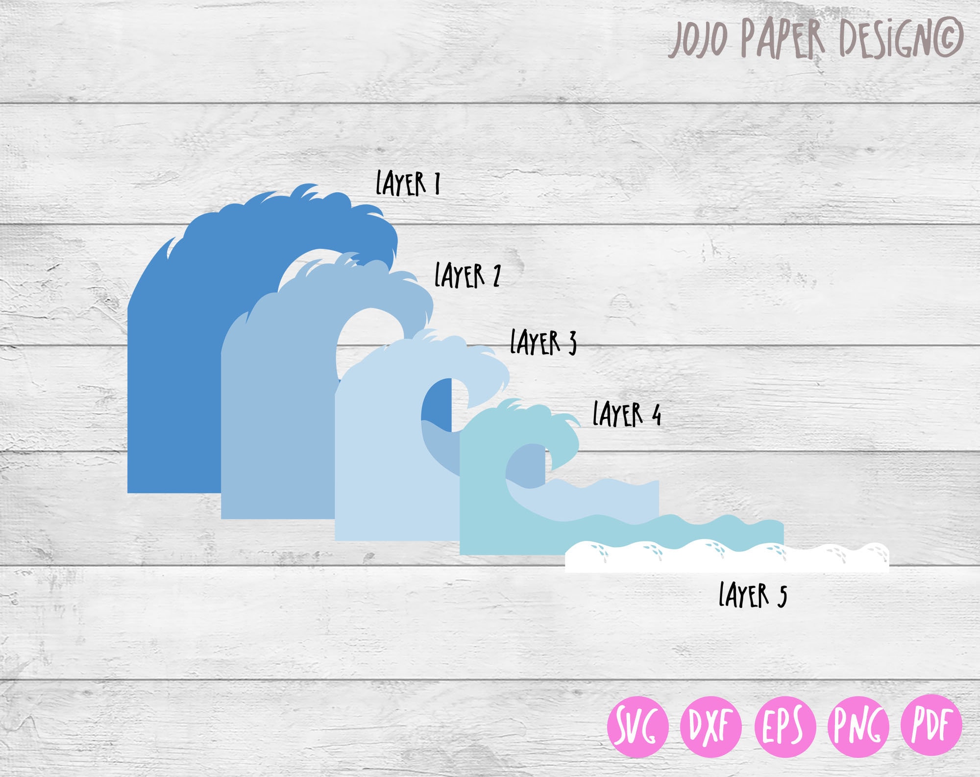 3D Waves SVG, Beach Waves SVG for Cricut and Silhouette or Laser ...