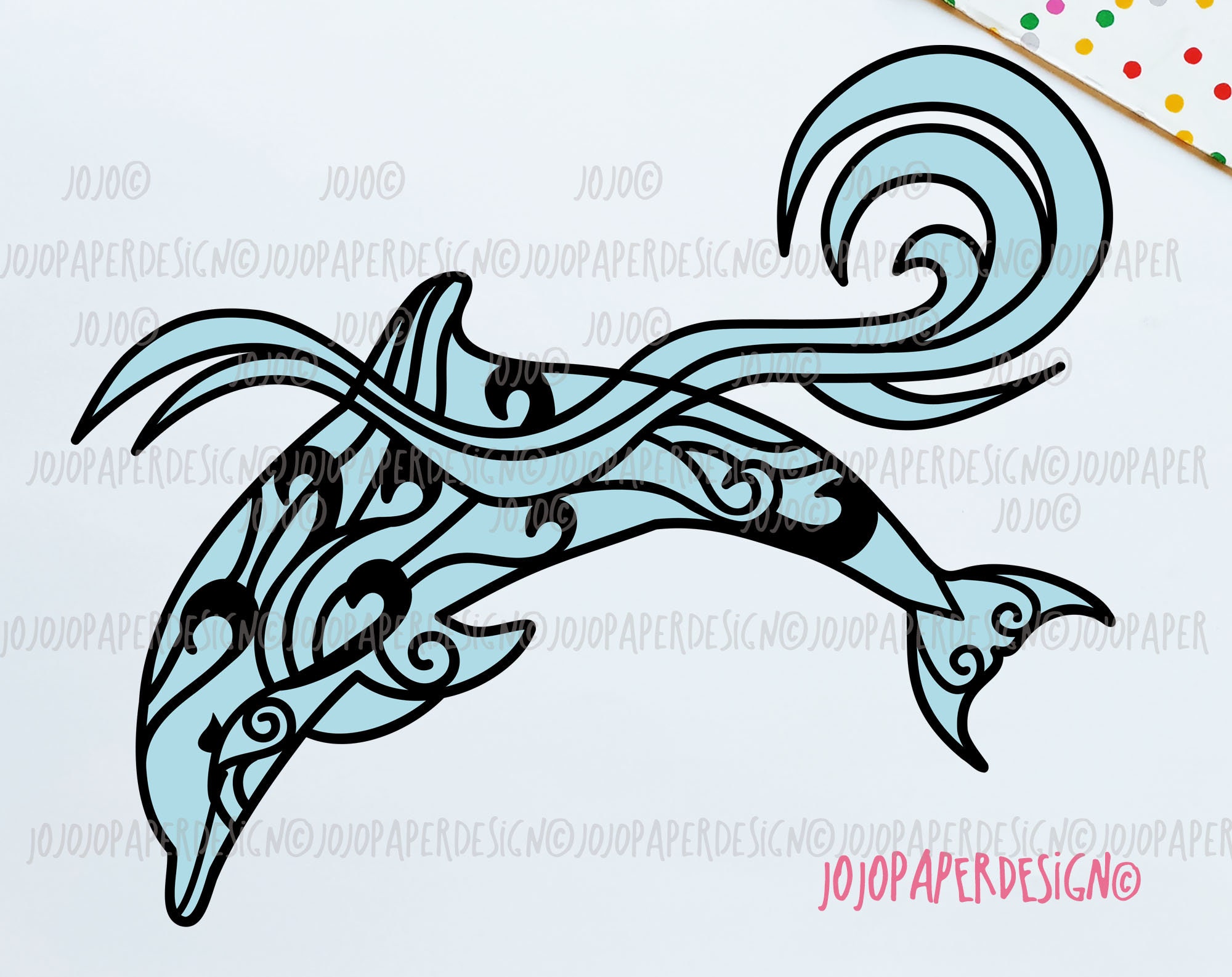 Dolphin SVG Perfect for Cricut Silhouette, Sea Animal SVG, Wave and ...