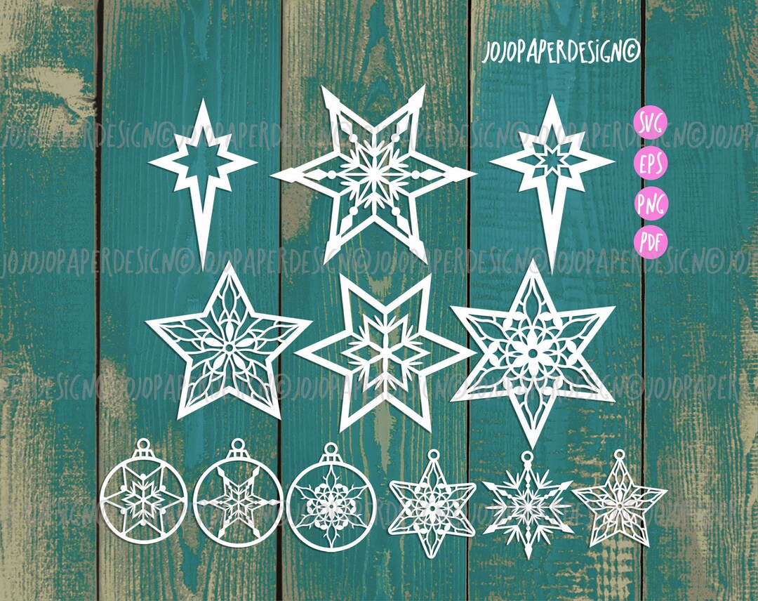 Christmas Star SVG, Star Christmas Ornaments Svg Bundle for Cricut ...