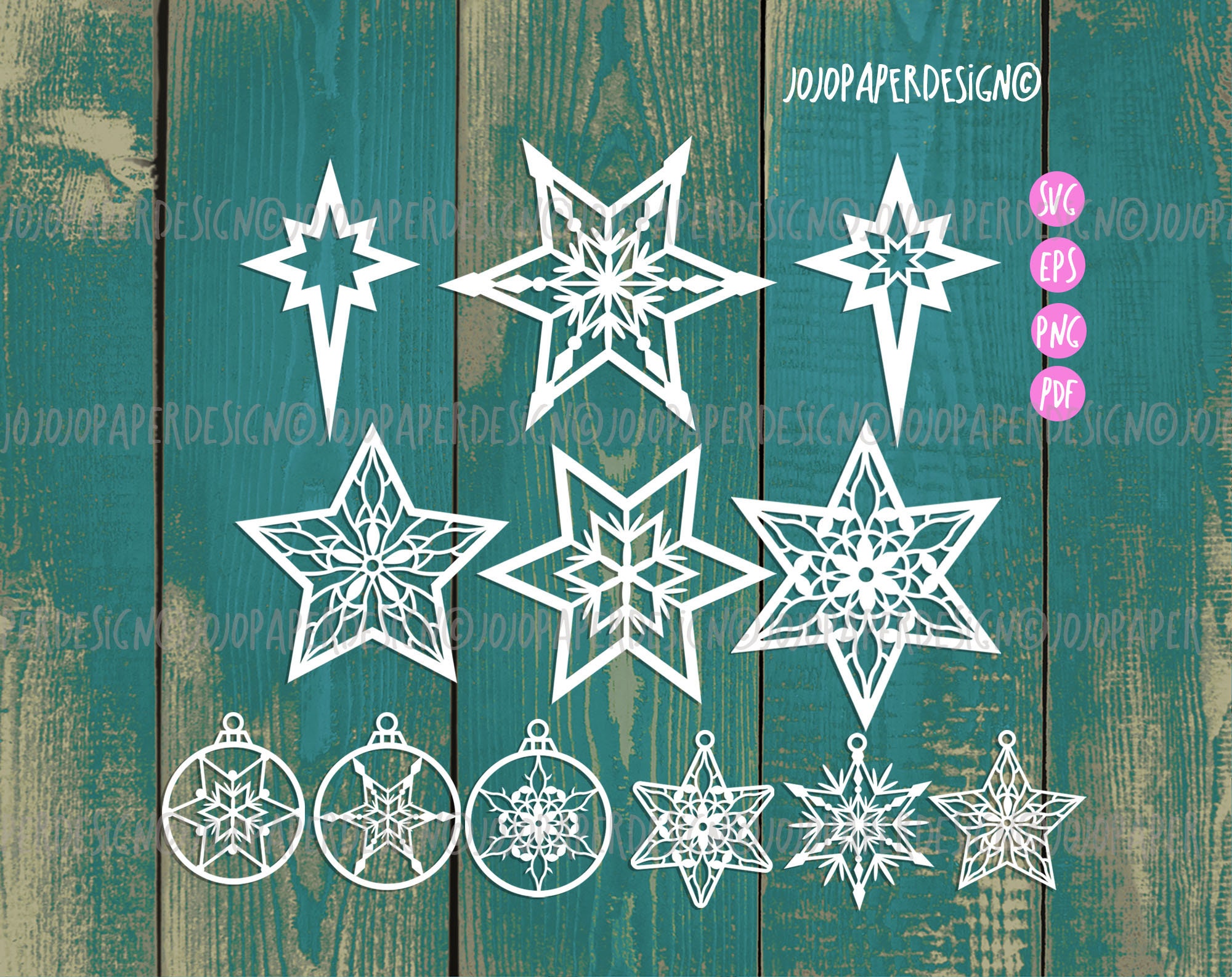 Christmas Star SVG, Star Christmas Ornaments Svg Bundle for Cricut ...