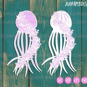 Floral Jellyfish Svg Var2, Jellyfish Svg for Cricut and Silhouette or ...