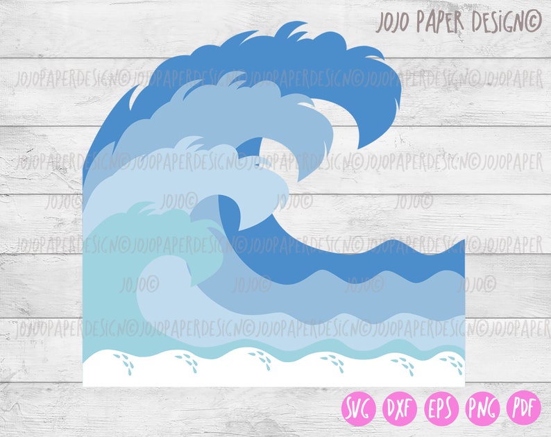 3D Waves SVG, Beach Waves SVG for Cricut and Silhouette or Laser ...