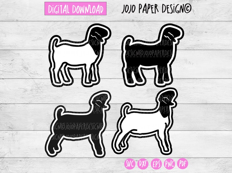 Show Goat SVG, Boer Goat SVG, Goat Outline Svg Png Eps Dxf Pdf, Boer ...