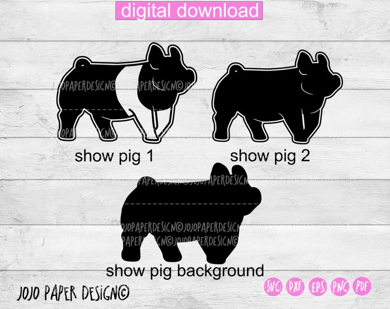 Show Pig SVG (var 5), Pig SVG , Show Pig Png Eps Dxf Pdf, Pig ...