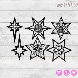 Christmas Star SVG, Star Christmas Ornaments Svg Bundle for Cricut ...