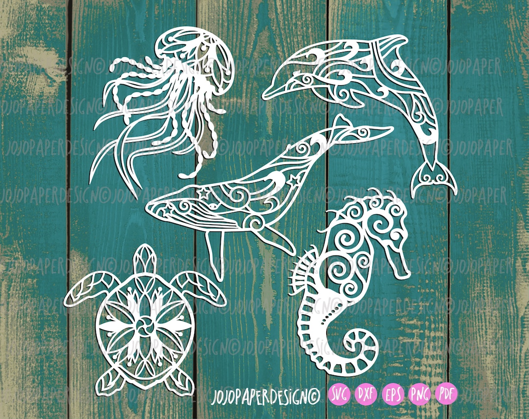 Sea Life SVG Mandala Bundle, Marine SVG, Sea Turtle Svg, Floral ...