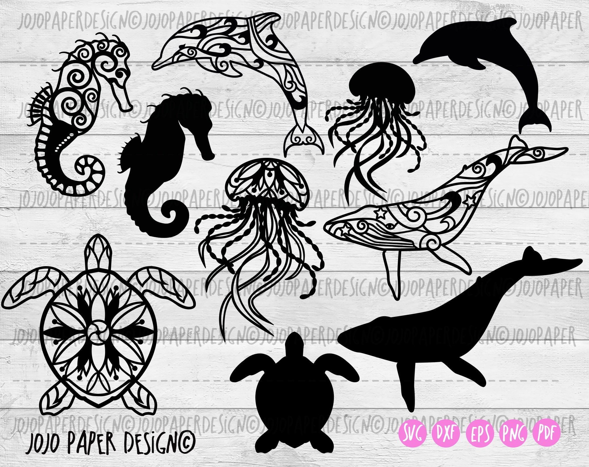 Sea Life SVG Mandala Bundle, Marine SVG, Sea Turtle Svg, Floral ...