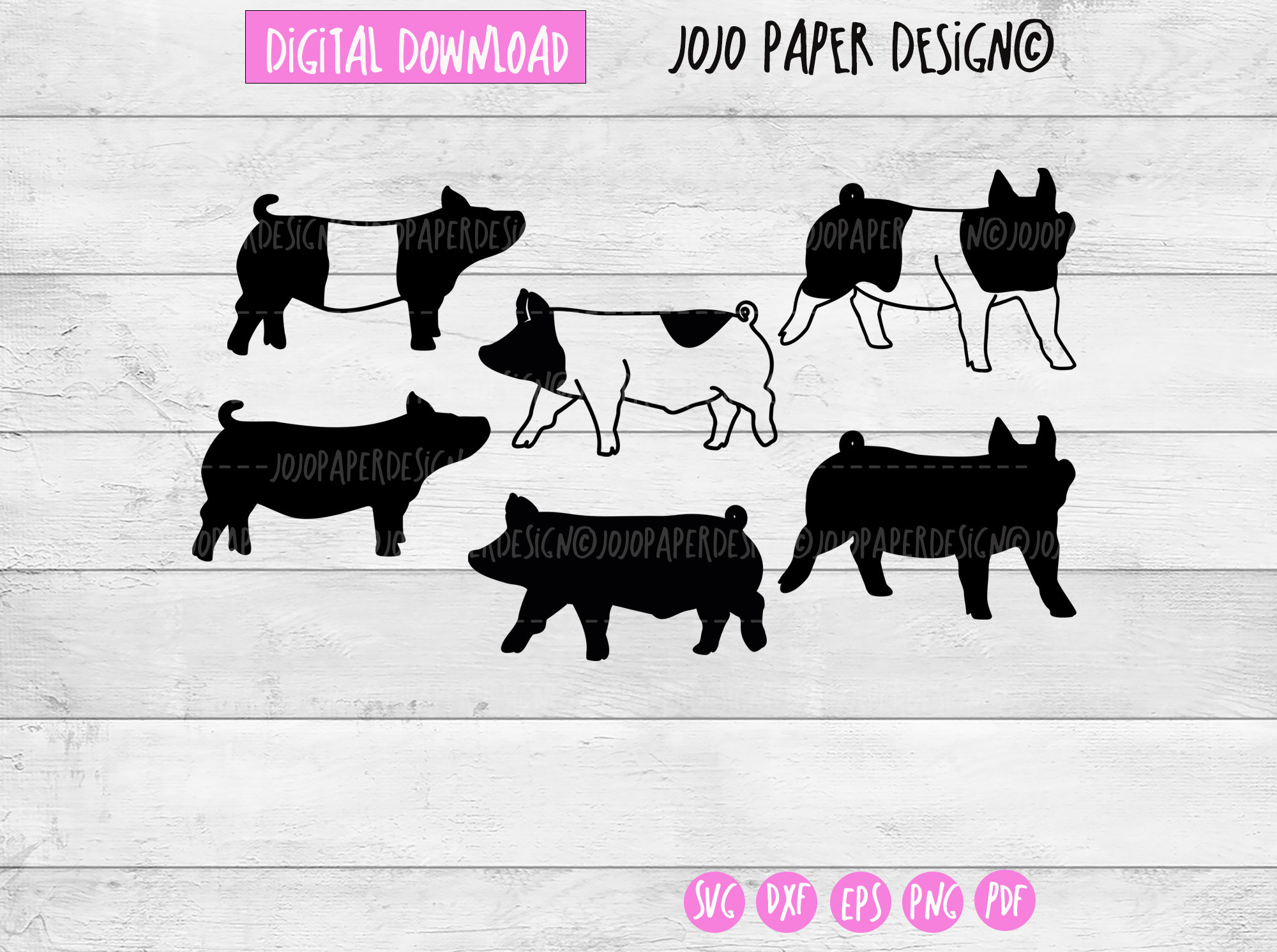 Show Pig SVG, Pig SVG , Pig Outline Svg Png Eps Dxf Pdf, Pig Silhouette ...