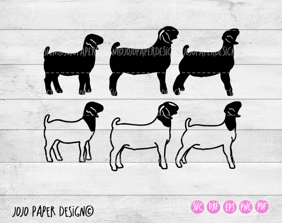 Show Goat SVG, Boer Goat SVG , Goat Outline Svg Png Eps Dxf Pdf, Boer ...