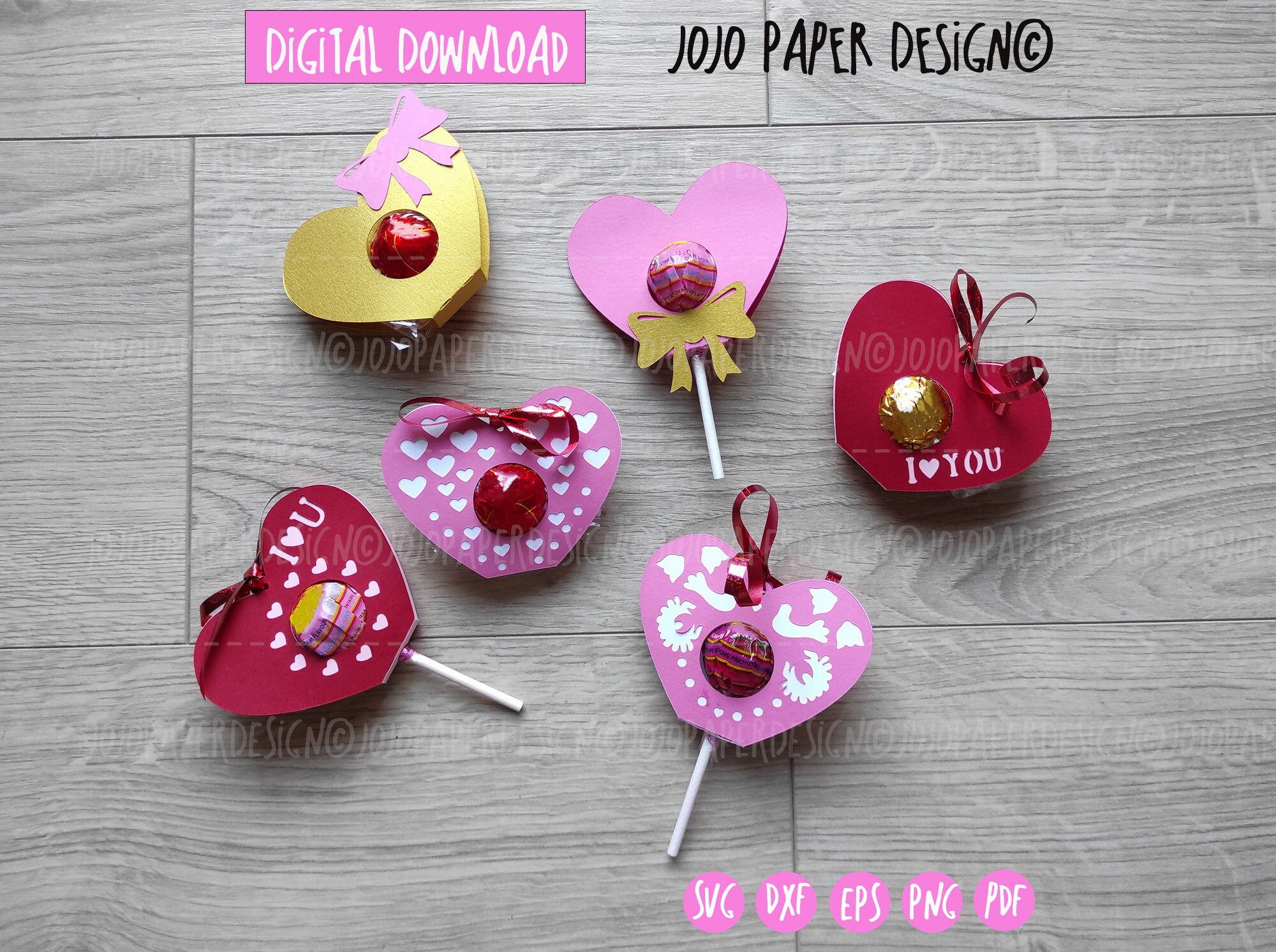 Valentines Lollipop Holder SVG Bundle, Chocolate Love Hearts Svg ...