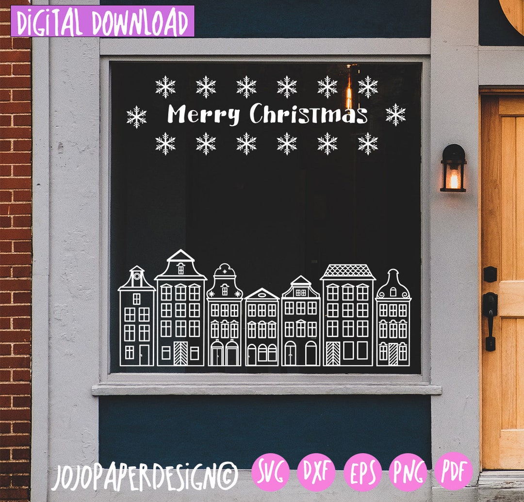 Christmas City Window Scene SVG, Merry Christmas SVG for Creating ...