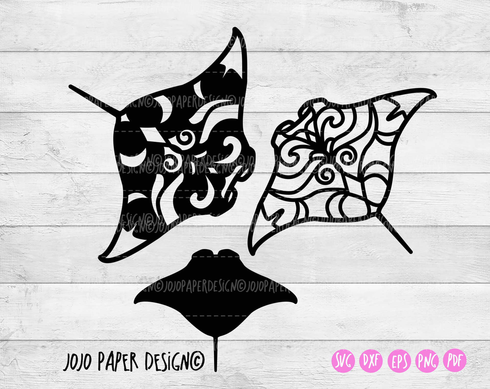 Manta Ray SVG for Cricut and Silhouette, Ray Svg for Laser Cutting ...