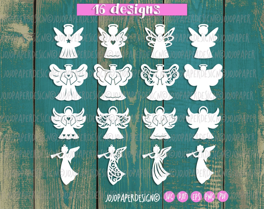 Angel Svg for Paper and Laser Cutting, Angel Ornament Svg, Angel ...
