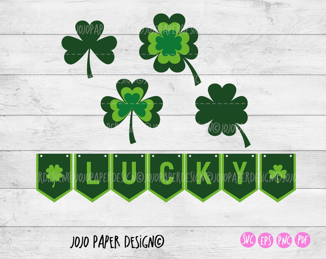 Shamrock SVG, Four Leaf Clover SVG for Cricut, Comes With lucky Bunting ...