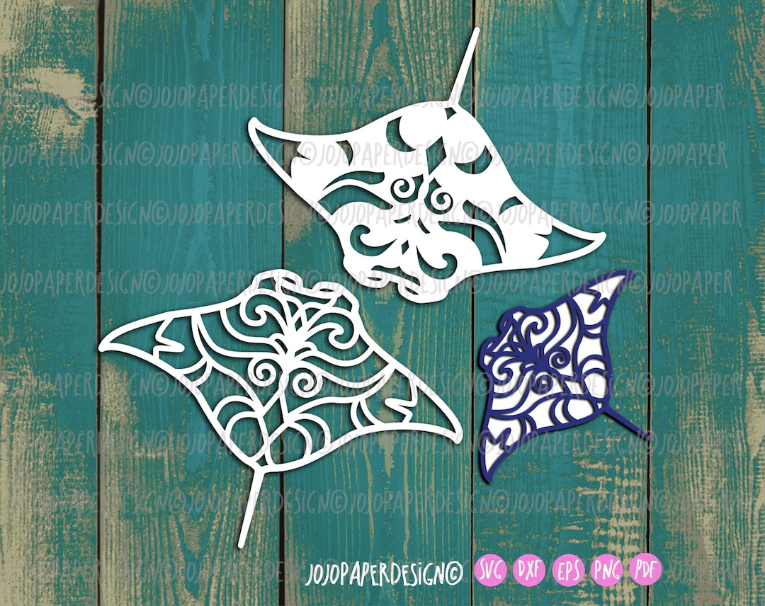 Manta Ray SVG for Cricut and Silhouette, Ray Svg for Laser Cutting ...