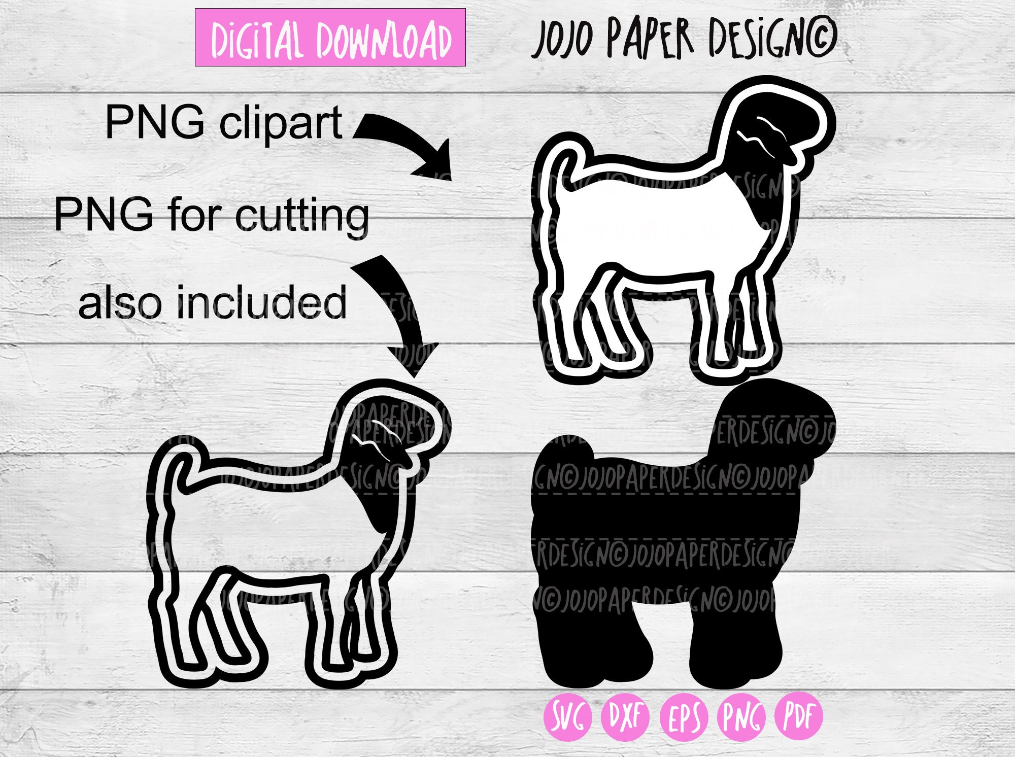 Show Goat SVG Boer Goat SVG Goat Outline Svg Png Eps Dxf - Etsy