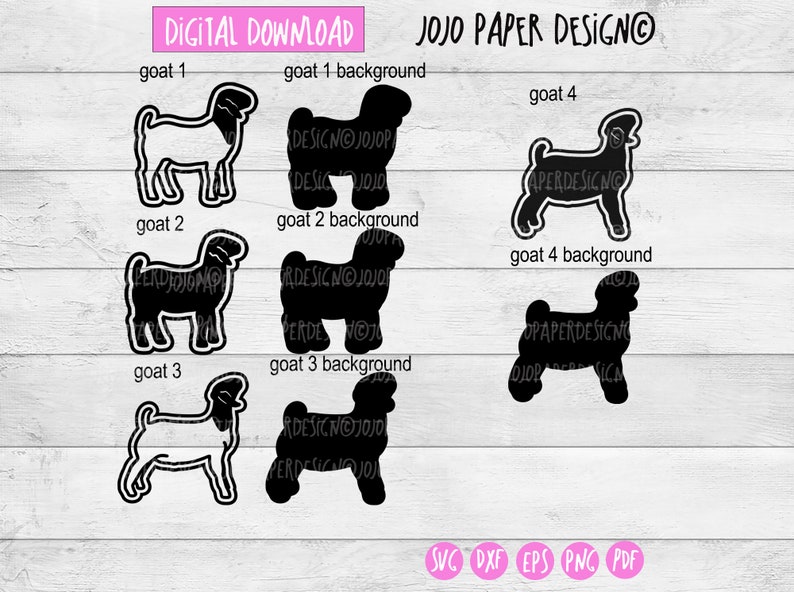 Show Goat SVG, Boer Goat SVG, Goat Outline Svg Png Eps Dxf Pdf, Boer ...
