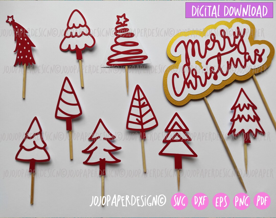 Christmas Tree SVG Merry Christmas Cake Topper Svgchristmas - Etsy