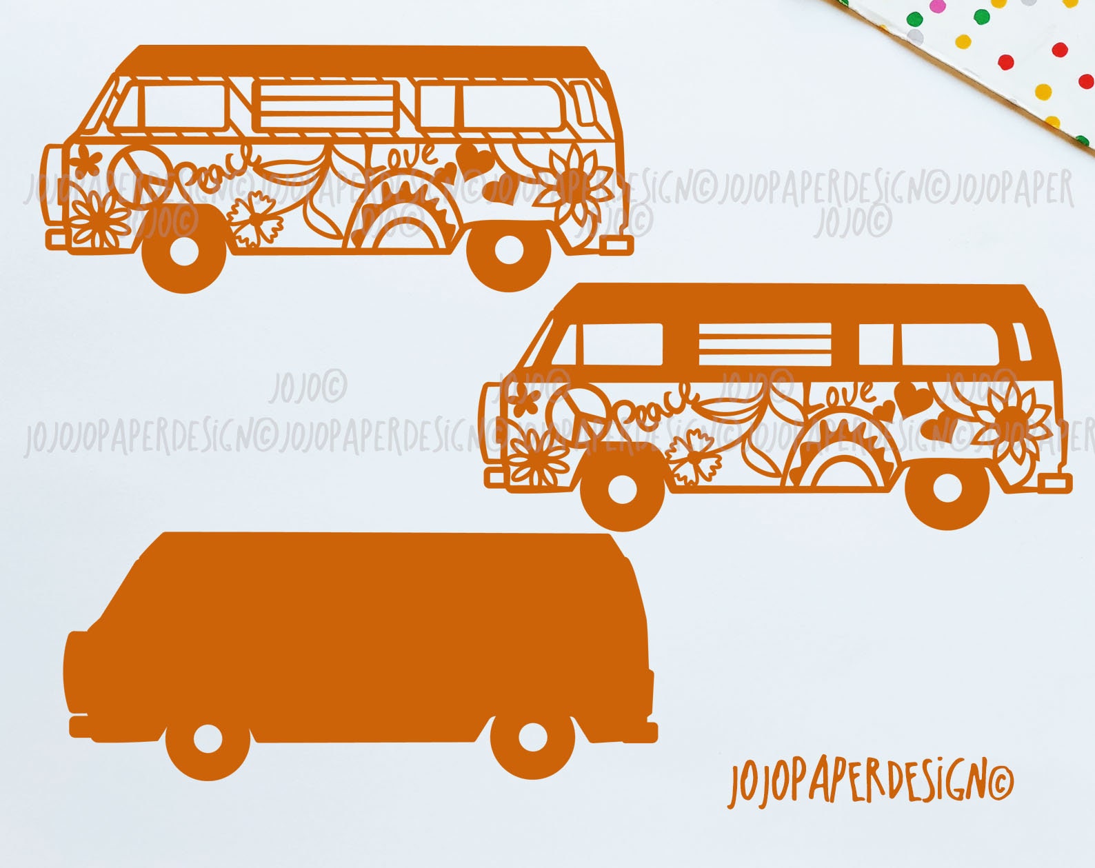 Groovy Floral Van SVG With Peace Sign and Hippie Symbols , Boho Van ...