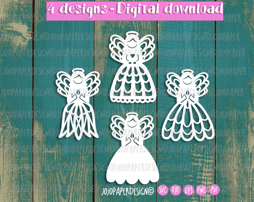 Angel Ornament Svg for Laser and Paper Cutting, Christmas Angel Svg ...