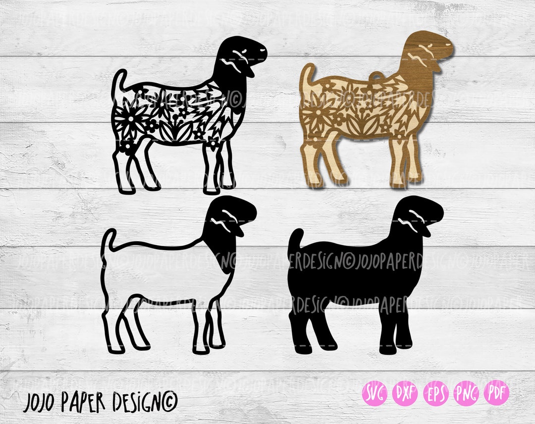 Boer Goat SVG for Cricut and Silhouette, Goat SVG for Laser Cutting ...
