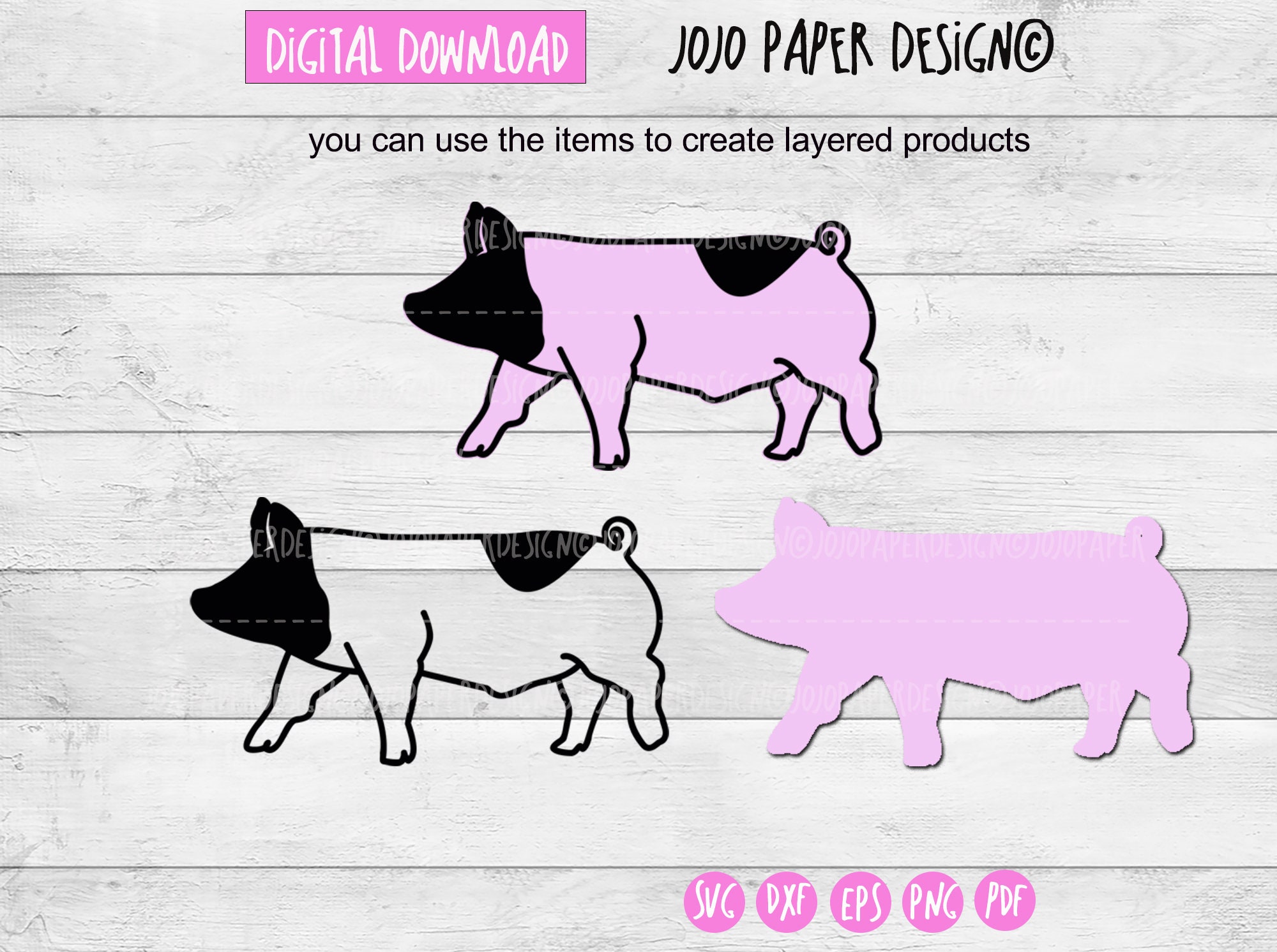 Show Pig SVG, Pig SVG , Pig Outline Svg Png Eps Dxf Pdf, Pig Silhouette ...