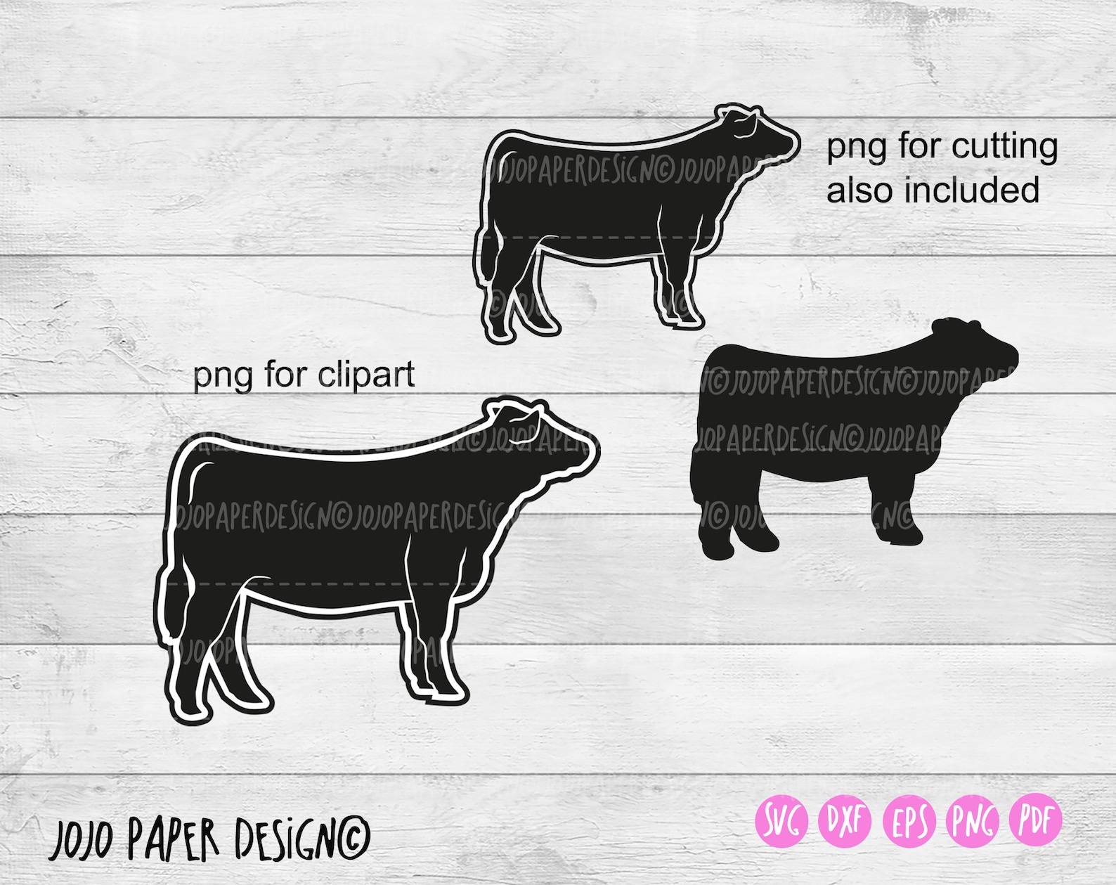 Show Heifer SVG, Show Cattle SVG, Show Heifer PNG Clipart, Beef Cattle ...