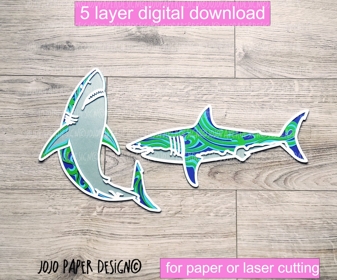 SVG 3D Shark Bundle Perfect for Cricut Silhouette or Laser Cutting ...