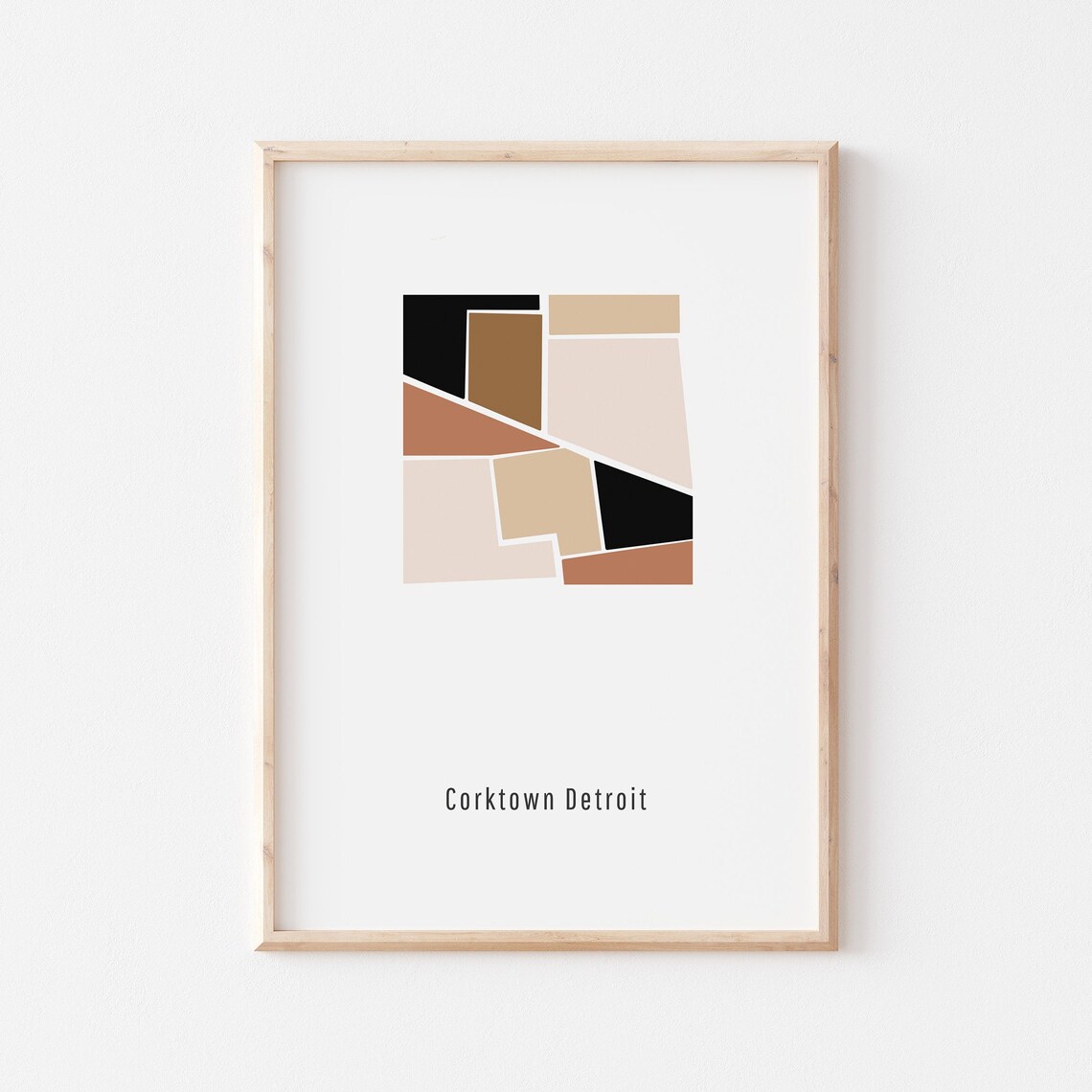 Corktown Detroit, MI Map Art / Digital Download / Color Block Map ...