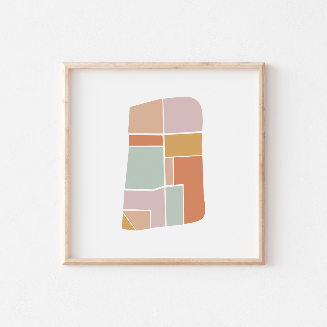 Midtown Detroit, MI Map Art / Digital Download / Color Block Map ...