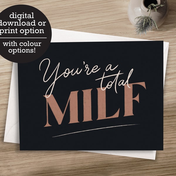 Milf Mothers Day Card Etsy