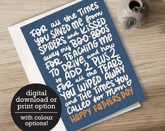 Printable Letter to Dad Father S Day Gift Idea All About My - Etsy
