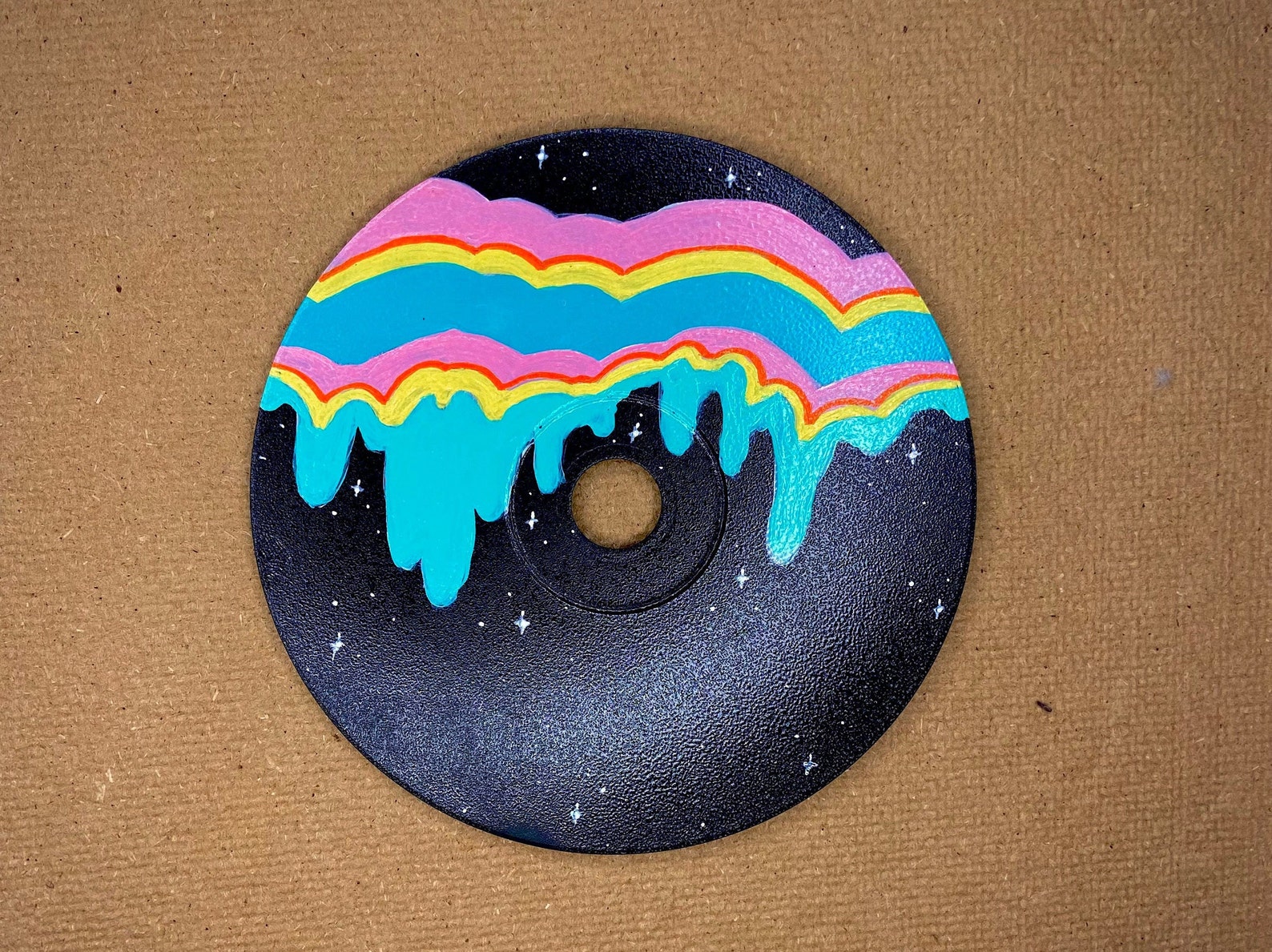 5 Pack Painted Cd's for Room Decor | Handpainted | Drippy Galaxy ...