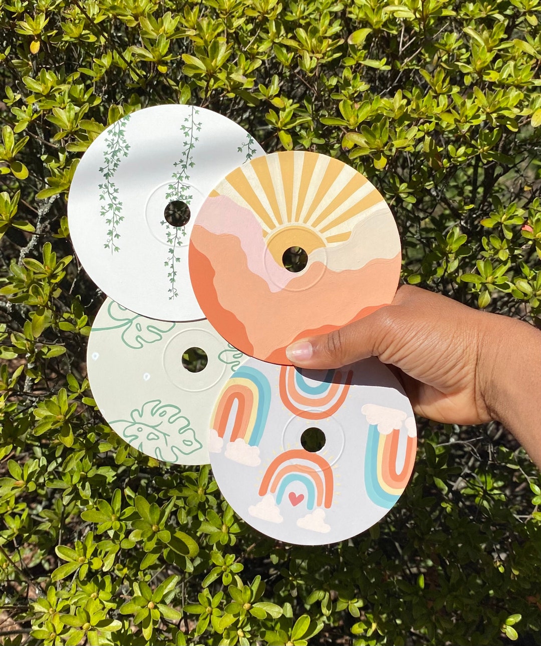 4 Pack Painted Cds for Room Decor | Handpainted | Boho Aesthetic ...
